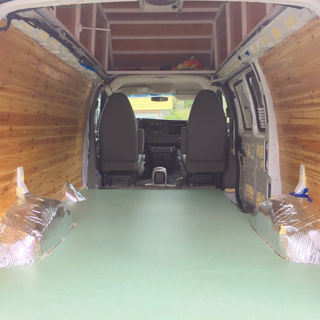 Insulating a Van Floor in a Chevy Express Van - PADtinyhouses.com